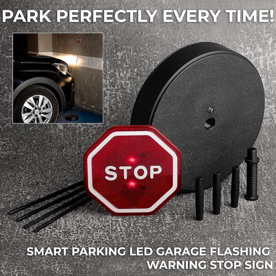 Zone Tech LED Flashing Stop Sign Parking Assistant for Garage ...