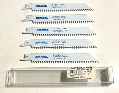 6" Bi-Metal Recip Saw Blades 6 TPI Reciprocating Blades USA Made 5 Pack ...