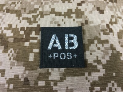 Warrior AB Pos Type Blood Reflective Patch (Black-White) WR-ABPOS-BW | eBay