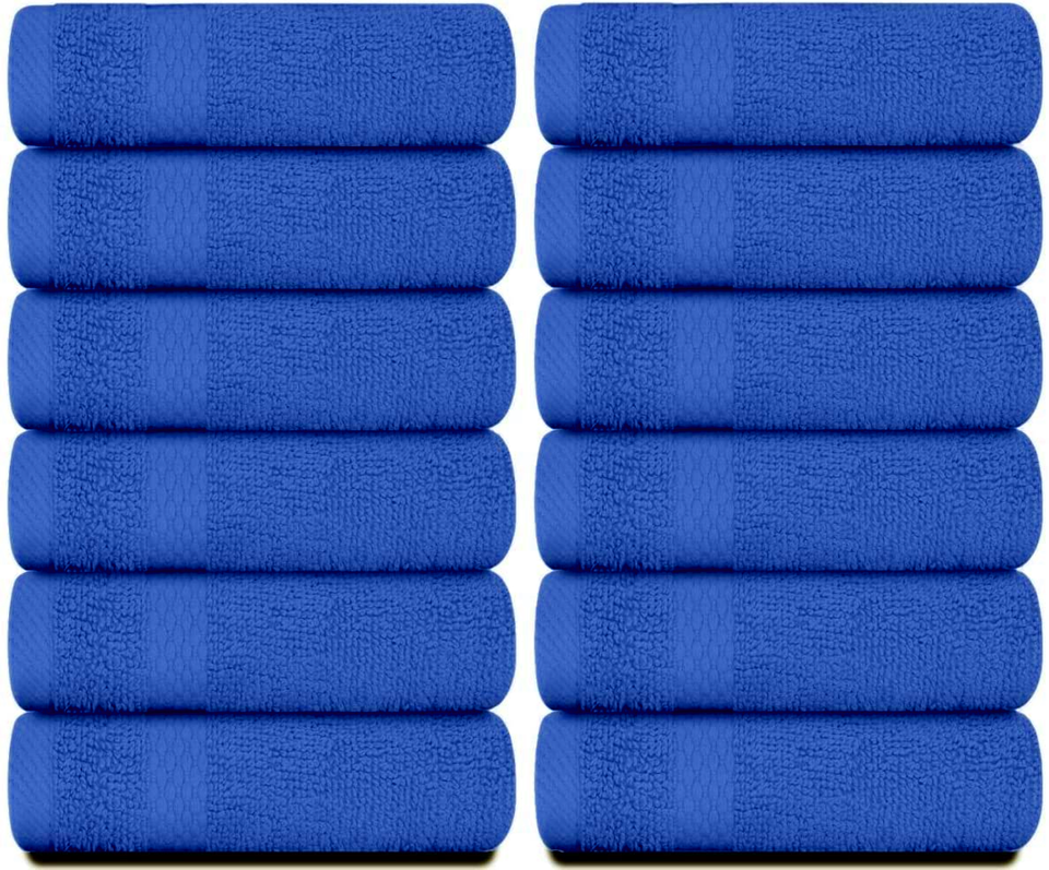 Pack of 12 Face Cloth Flannels 100% Egyptian Cotton Soft Hand Wash ...