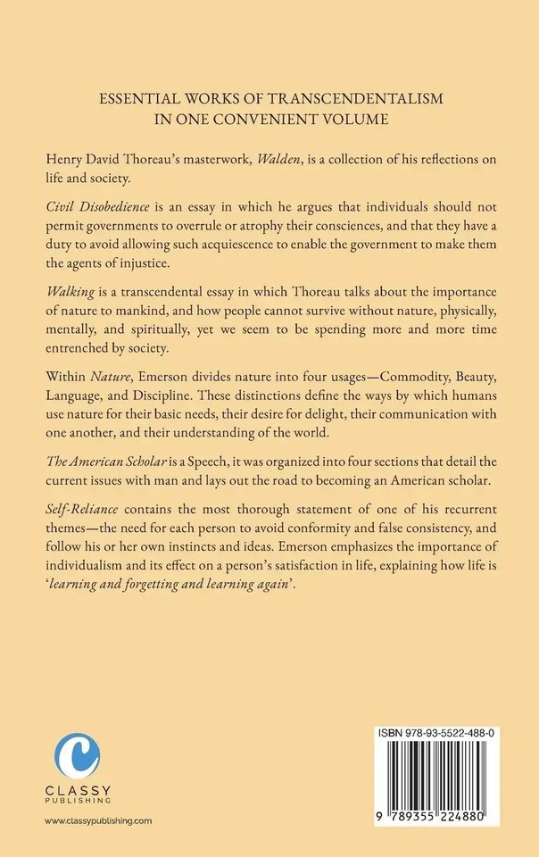 Henry David Thoreau (u. a.) | Transcendentalism Collection | Buch ...