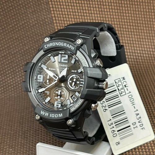 Casio MCW-100H-1A3 Youth Series Analog Chronograph Black Resin Men's ...