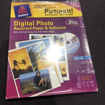 Avery Digital Photo Assorted Paper & Software Microsoft Picture It ...