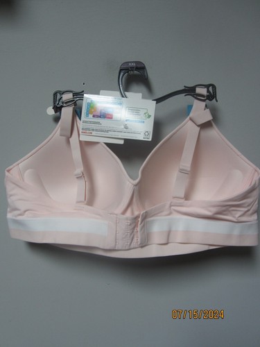 Hanes Signature Women's Comfort Flex Fit Pink Stripe Wire-Free Bra XXL ...