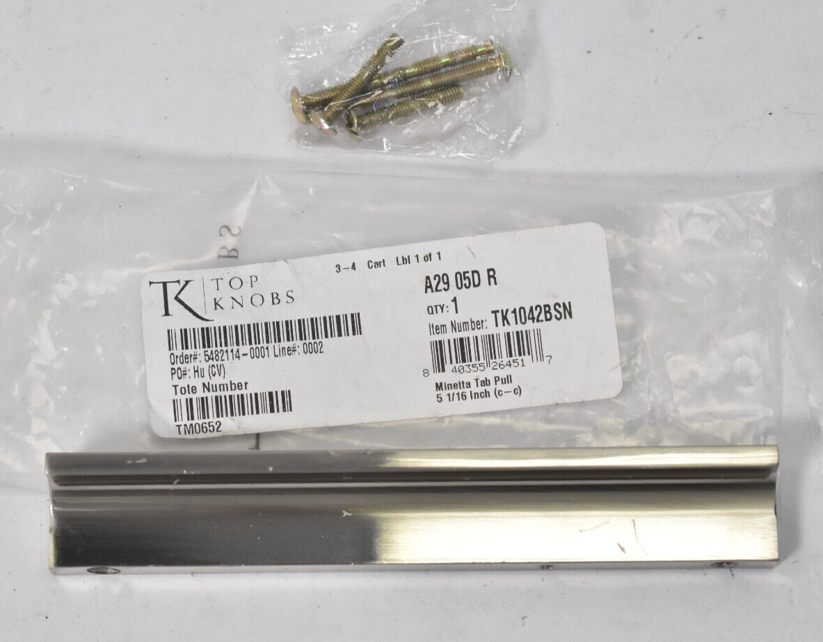 Top Knobs Minetta Tab Bar Cabinet Pull 5-1/16" Center To Center TK1042BSN | eBay