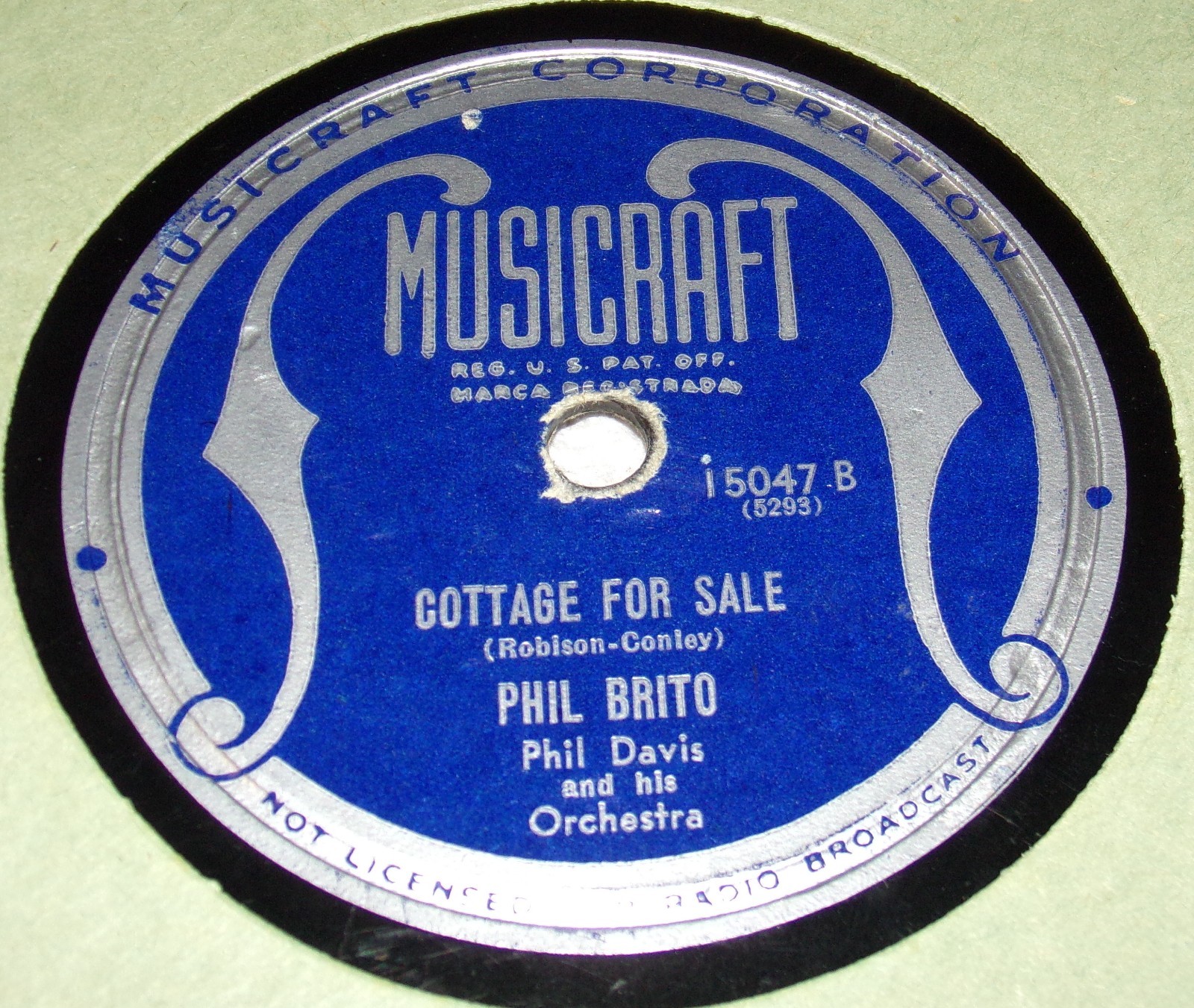 Musicraft 15047 Phil Brito Don't Let Me Dream / Cottage For Sale 78 RPM ...