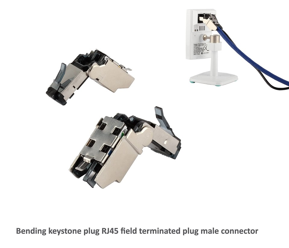 Tool Free Shielded RJ45 Connectors Cat6A 4 Pack STP Metal Shielded ...