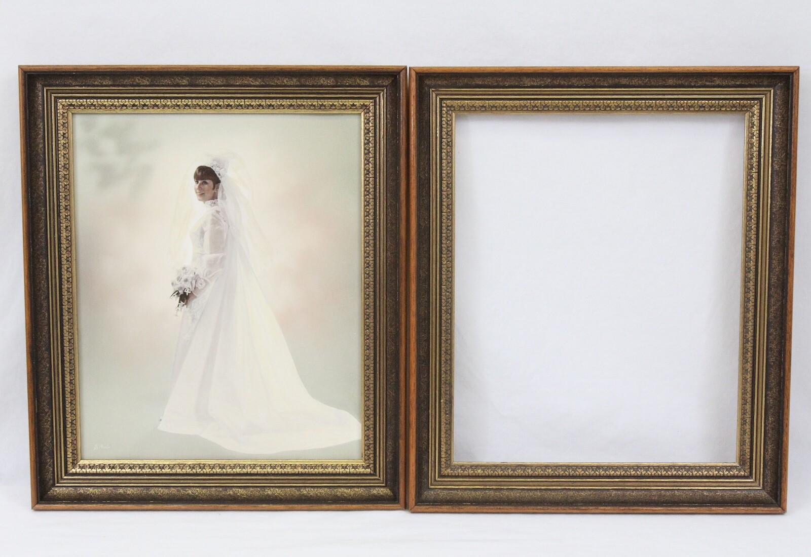 Vintage Mid Century 1960's Wood Picture Frame Pair 18x21 fits 14x17 ...