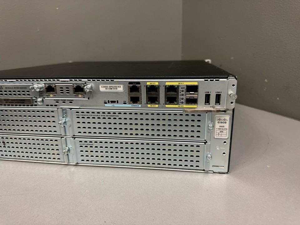 Cisco 3925 Integrated Services Router C3900-SPE200/K9 w/ VWIC3-2MFT-T1 ...