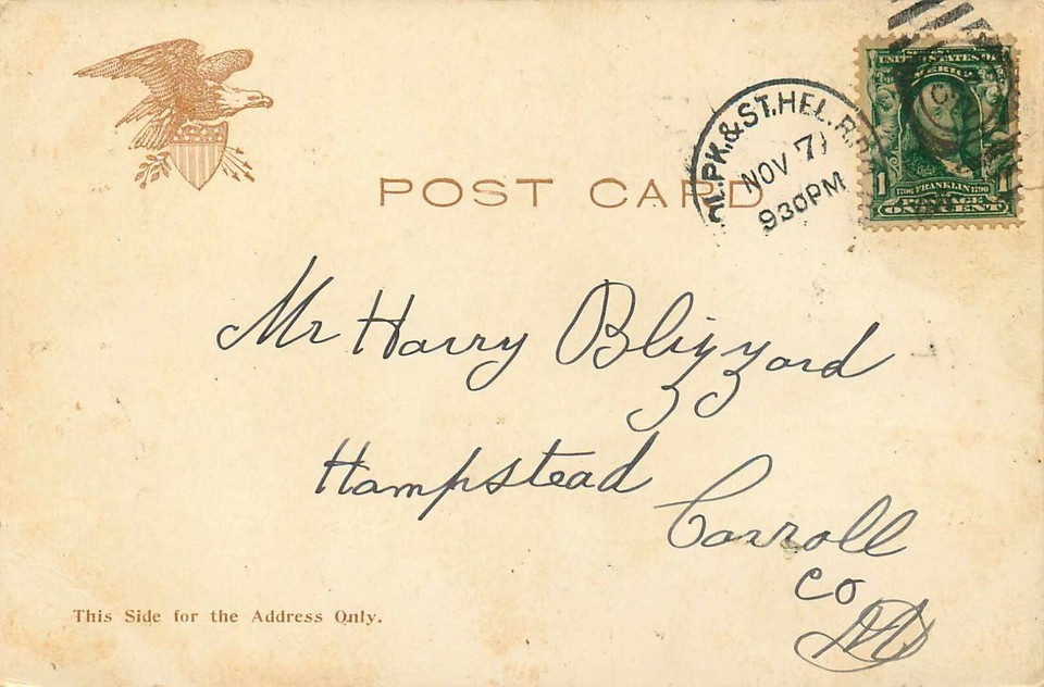 Postcard Baltimore Druid Hill Madison Gate Undivided Rol. Pk. & St. Hel ...