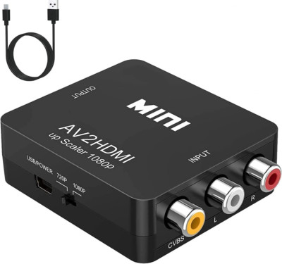 AV to HDMI Converter, RCA to HDMI, 1080P Mini RCA Composite CVBS Video ...