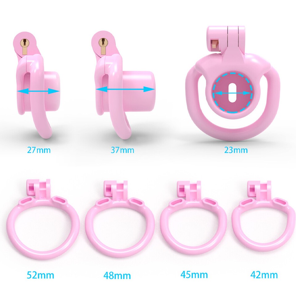 Inverted Plugged Cylinder Chastity Cage with Belt for Couple with 4 ...