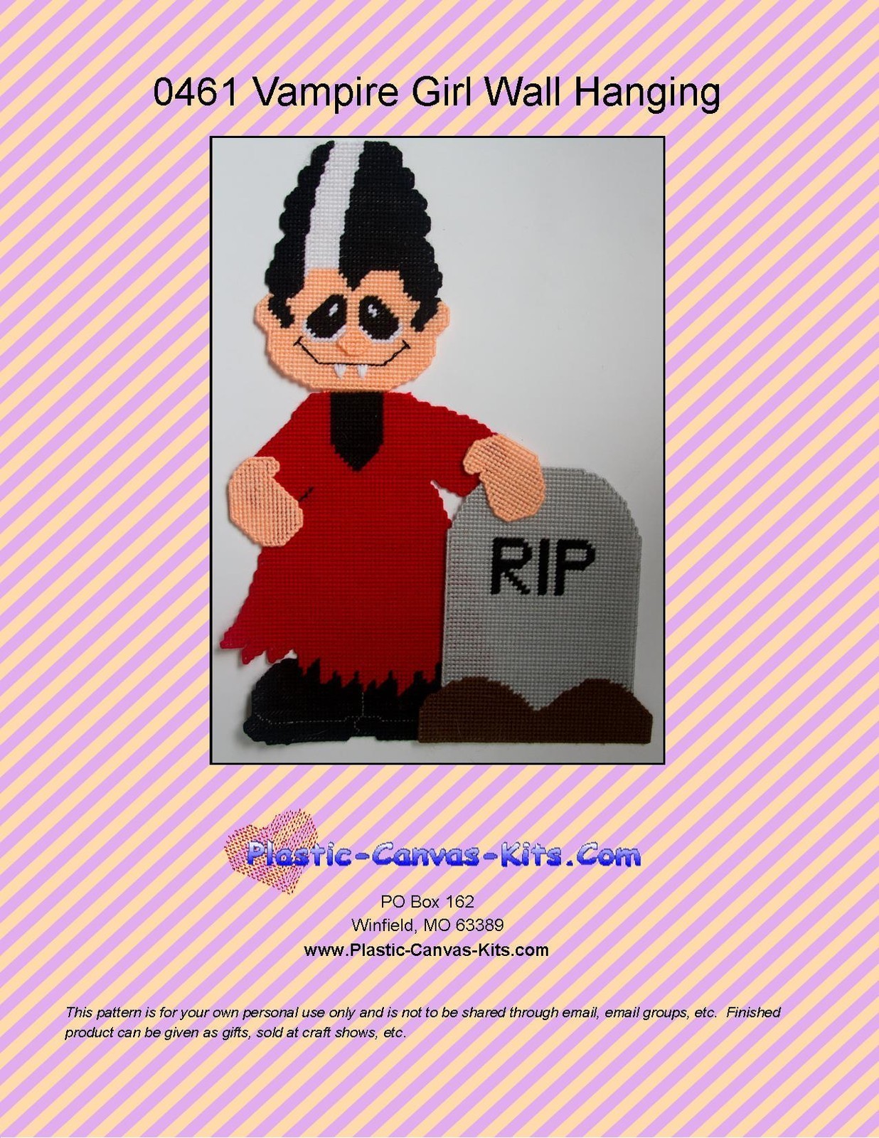 Halloween Vampire Girl Wall Hanging-Plastic Canvas Pattern or Kit | eBay