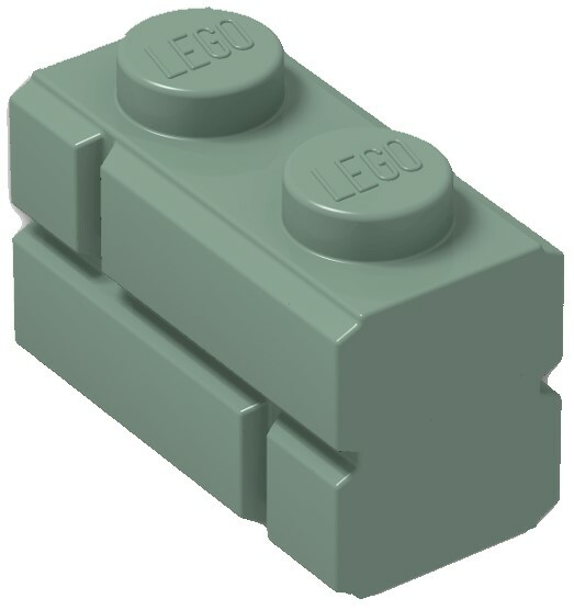 ☀️100x NEW LEGO 1x2 SAND GREEN Modified Masonry Profile Bricks 98283 ...