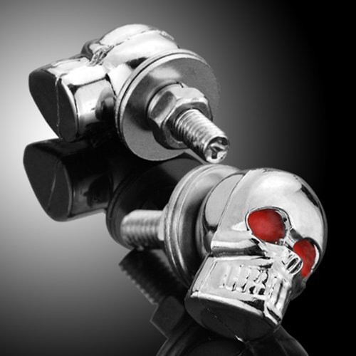 4Pcs 3D Skeleton Motorcycle License Plate Screw Fasteners 7649742406478 ...