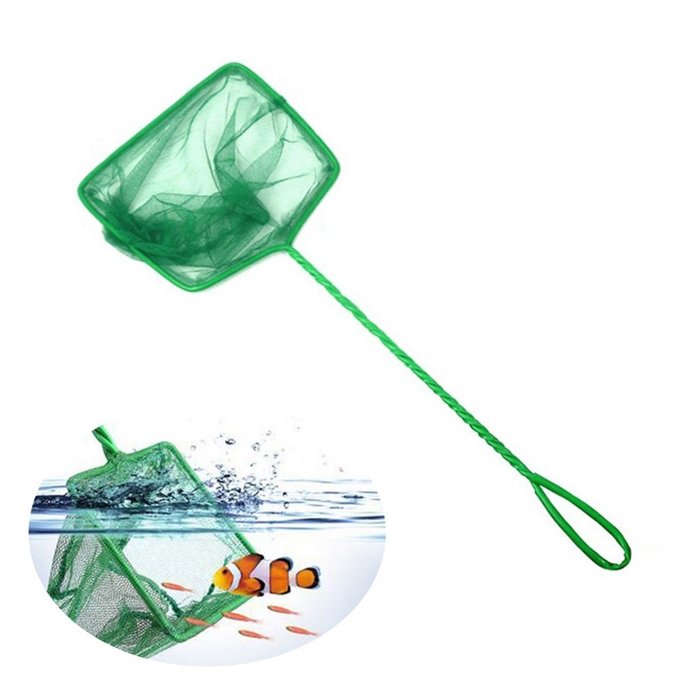 Mini Fish Tank Net Aquarium Wire Mesh Catch Net with Long Handle (Green ...