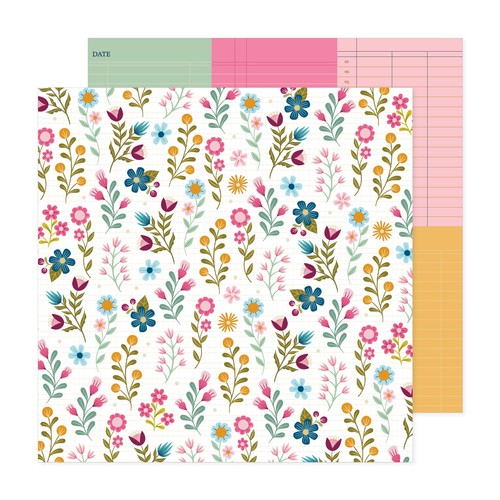 Pink Paislee Joyful Notes Double-Sided Cardstock 12"X12"-Sincerely | eBay