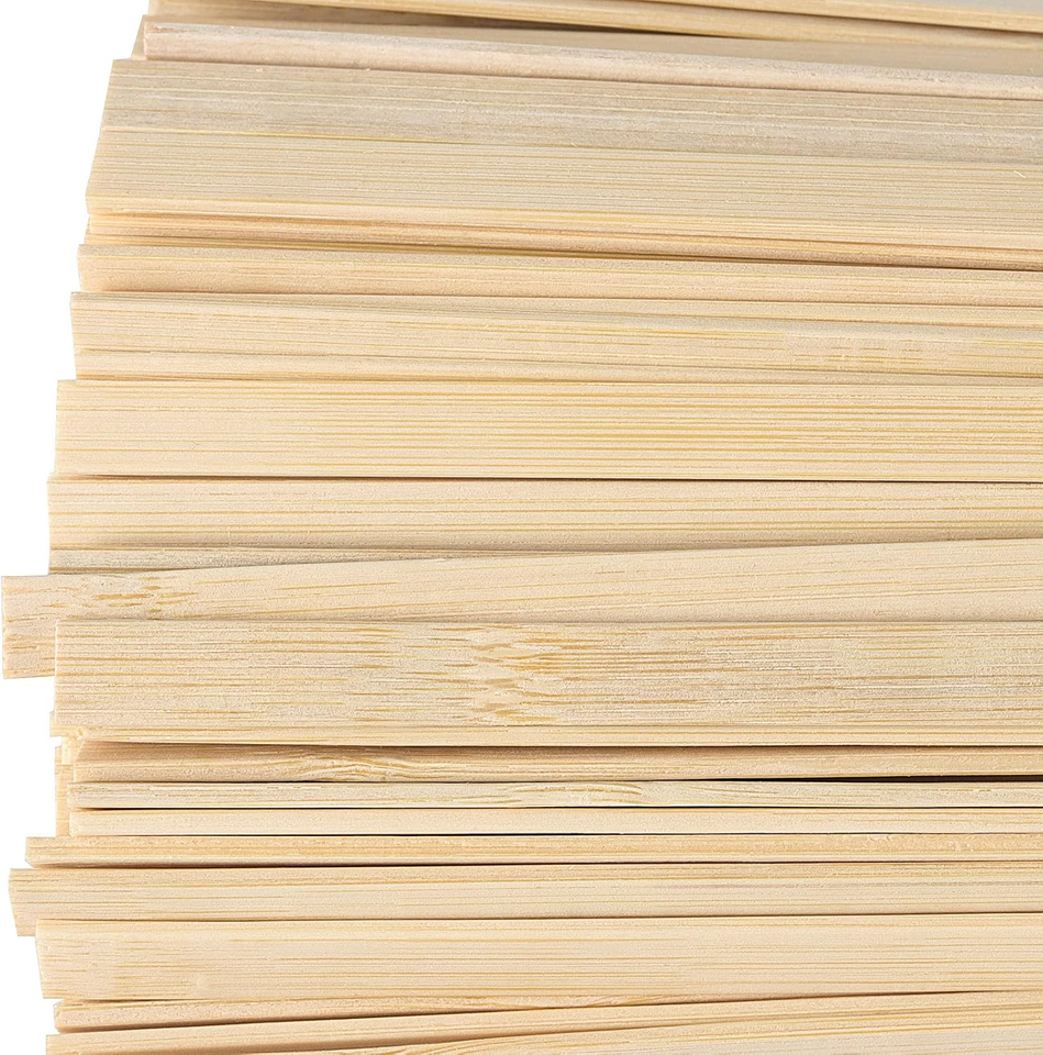 500 Pieces 15.7 Inch Natural Bamboo Sticks, Extra Long Wood Craft ...