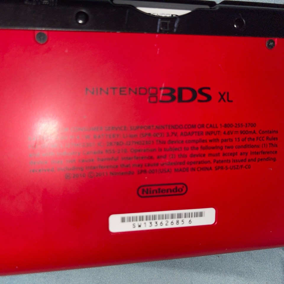 Used Red Original 3DS XL Console + Charger SpongeBob SquarePants ...