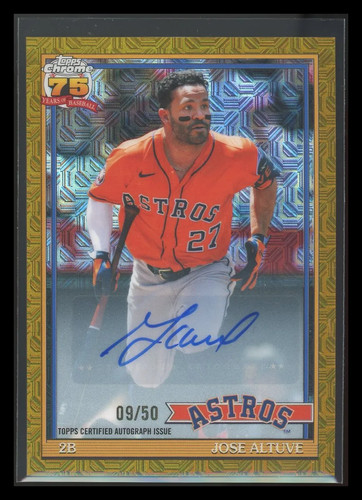 Jose Altuve 2025 Topps Chrome 75 Years of Baseball Gold Mojo Refractor ...