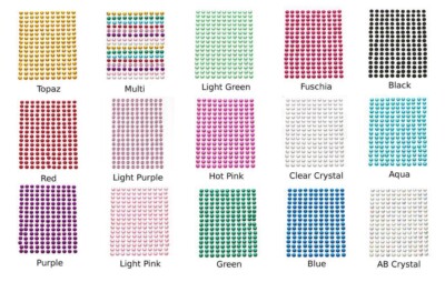 260 Self Adhesive Diamante Stick On Rhinestones Gems Crystals Beads ...