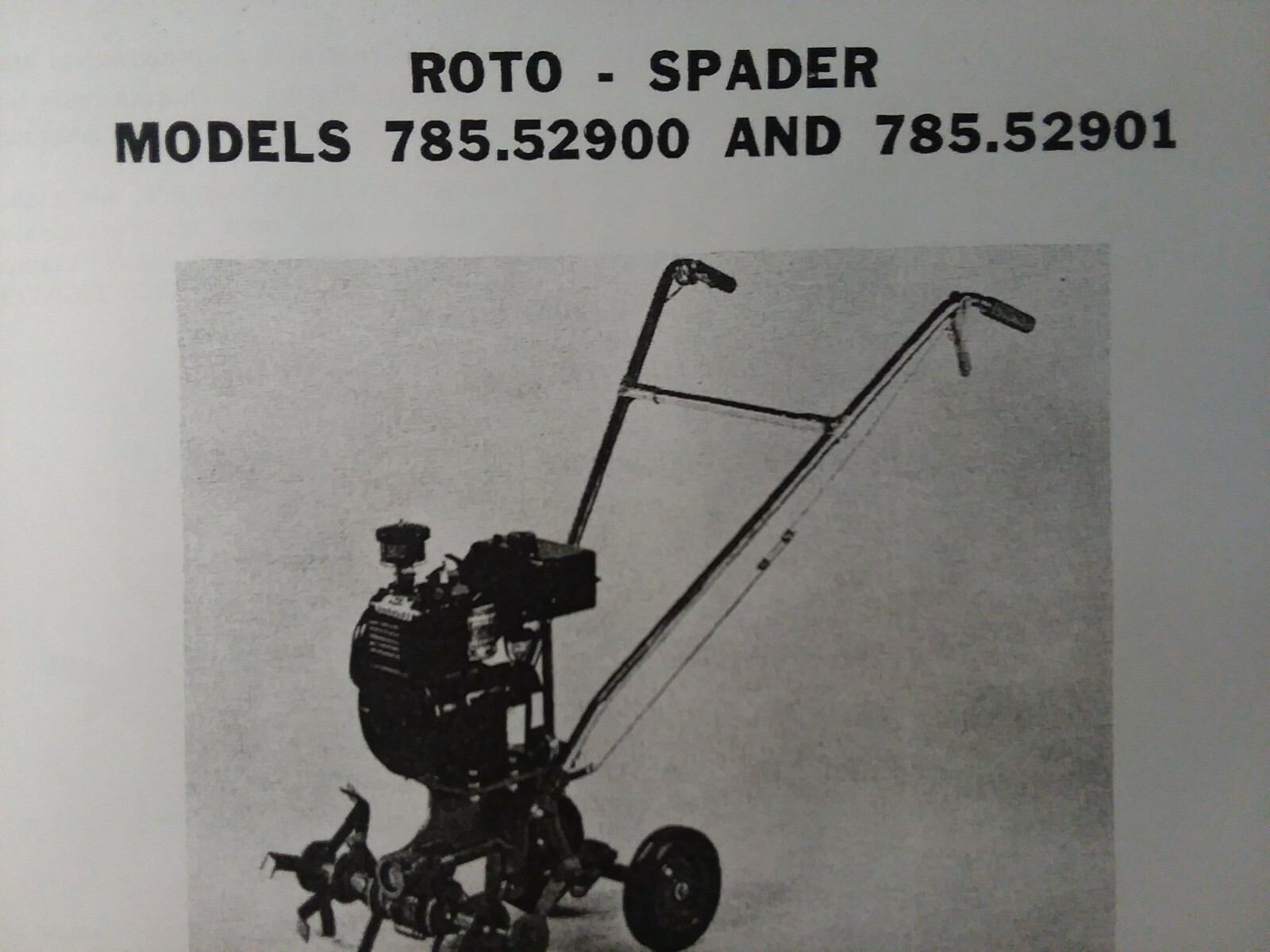 David Bradley Walk-Behind 785.52900 Tiller Roto-Spader Dealer Service ...