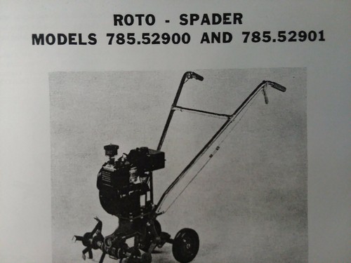 David Bradley Walk-Behind 785.52900 Tiller Roto-Spader Dealer Service ...