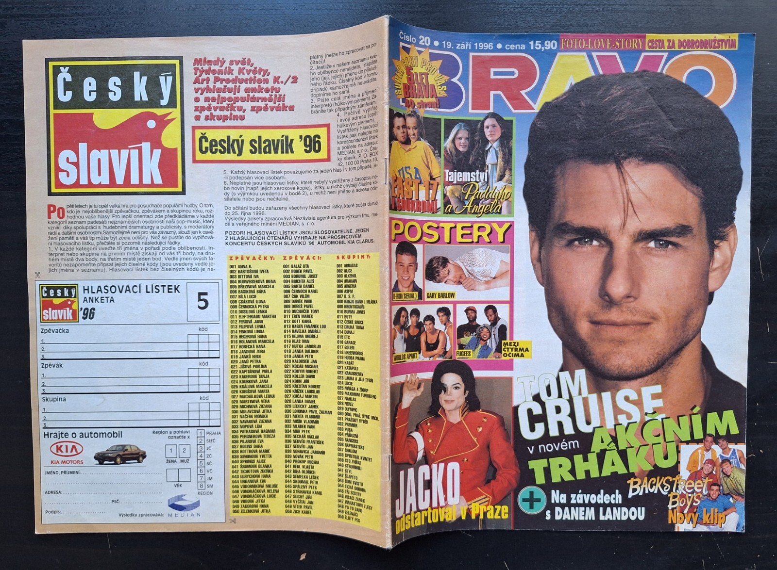 TOM CRUISE COVER, BSB, GARY BARLOW POSTER, No. 20/1996, CZECH MAGAZINE ...
