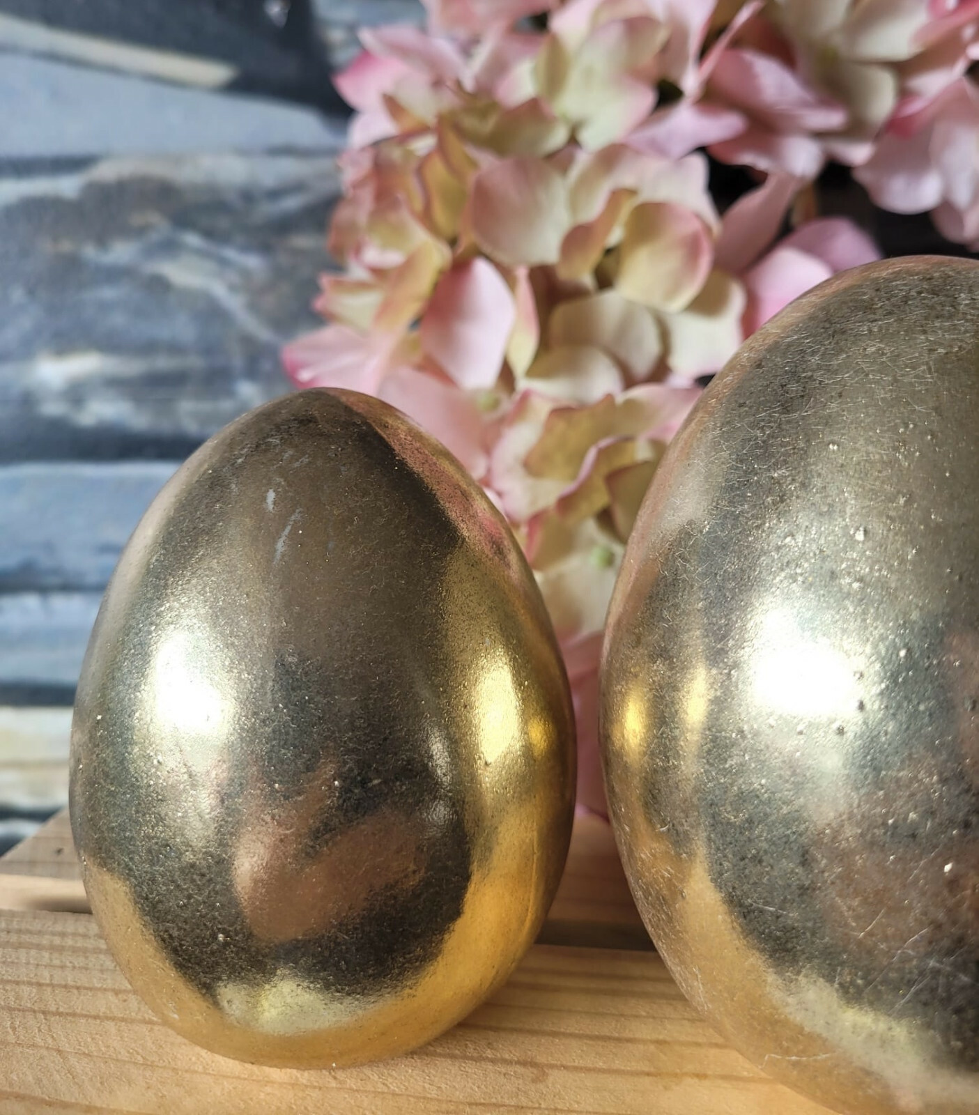 Set Keramik Osterei Eier Gold 10+12+13 cm Patina Rustikal Ostern ...