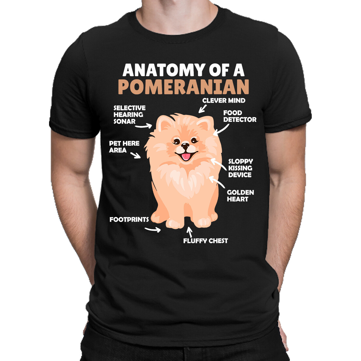 Anatomy Of a Pomeranian Dog Medical Science Biology Body Organs Mens T ...