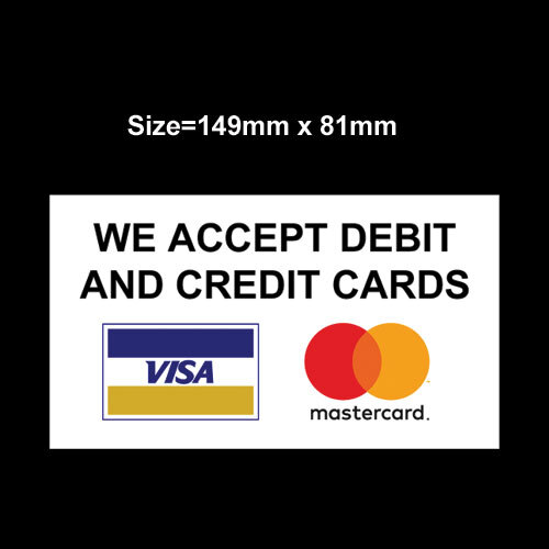 CARD PAYMENTS WELCOME VISA MASTERCARD MAESTRO ACCEPTED SHOP STICKER ...