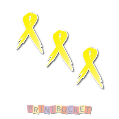 Yellow ribbon sticker 3 pack 100mm quality waterproof vinyl | eBay ...