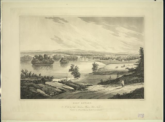 Fort Edward,Hudson River,New York,NY,Pasture,c1823,John Hill,Country ...