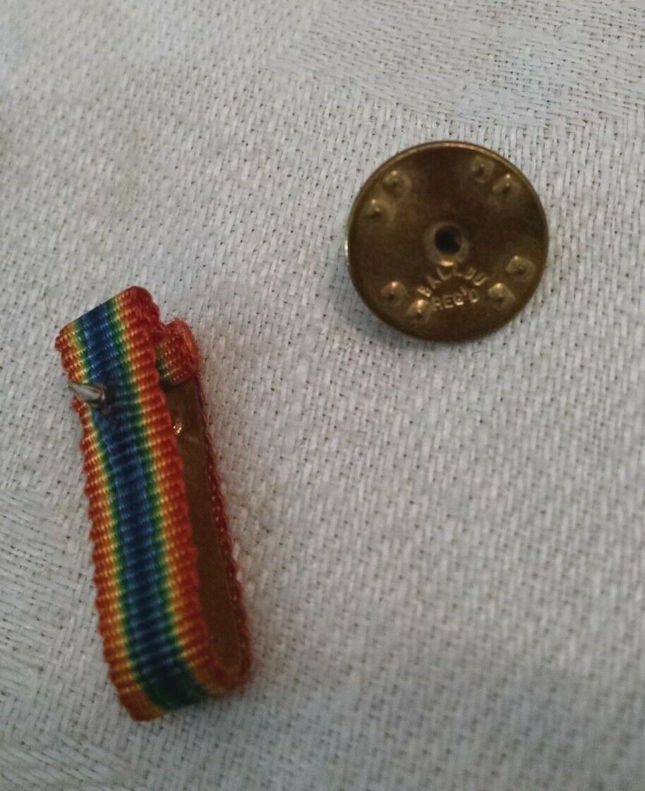 Ballou Reg'd Ribbon Lapel Pin Vintage Rainbow | eBay