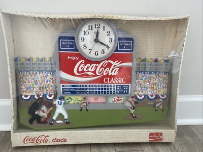 Vintage 90’s Burwood Coca-Cola Classic Baseball Scoreboard Clock Brand ...