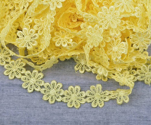 1Yards 25mm Lace Flower Ribbon Sewing Trim lot Appliques Sew Supplies ...