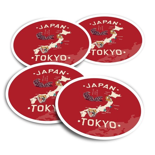4x Vinyl Stickers Japan Tokyo Travel Asia Holiday Adventure #58736 ...