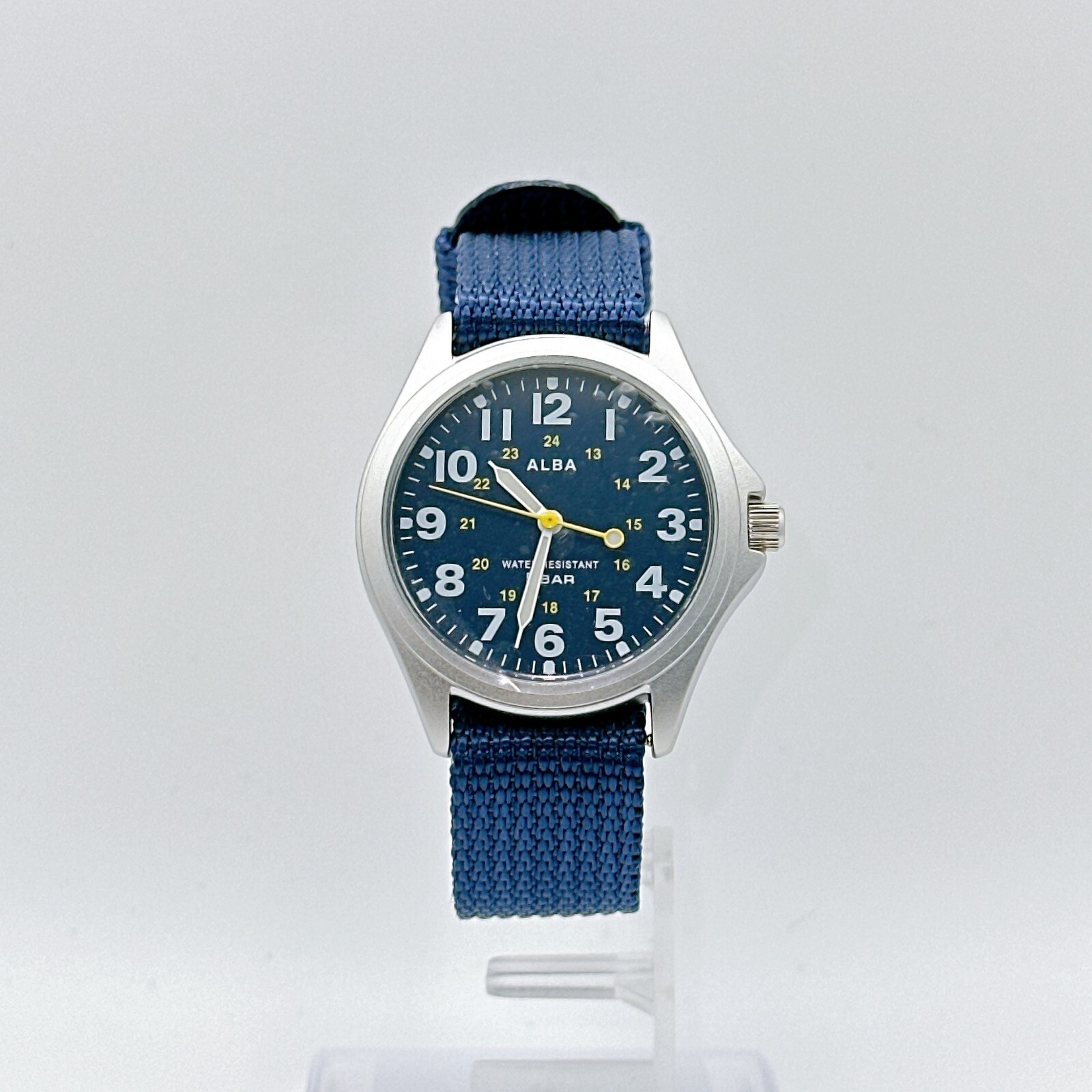 Seiko Alba Watch AQPK402 Men's Blue Navy Analog Round Face Waterproof ...