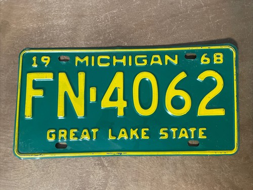 1968 Michigan License Plate # FN-4062 | eBay