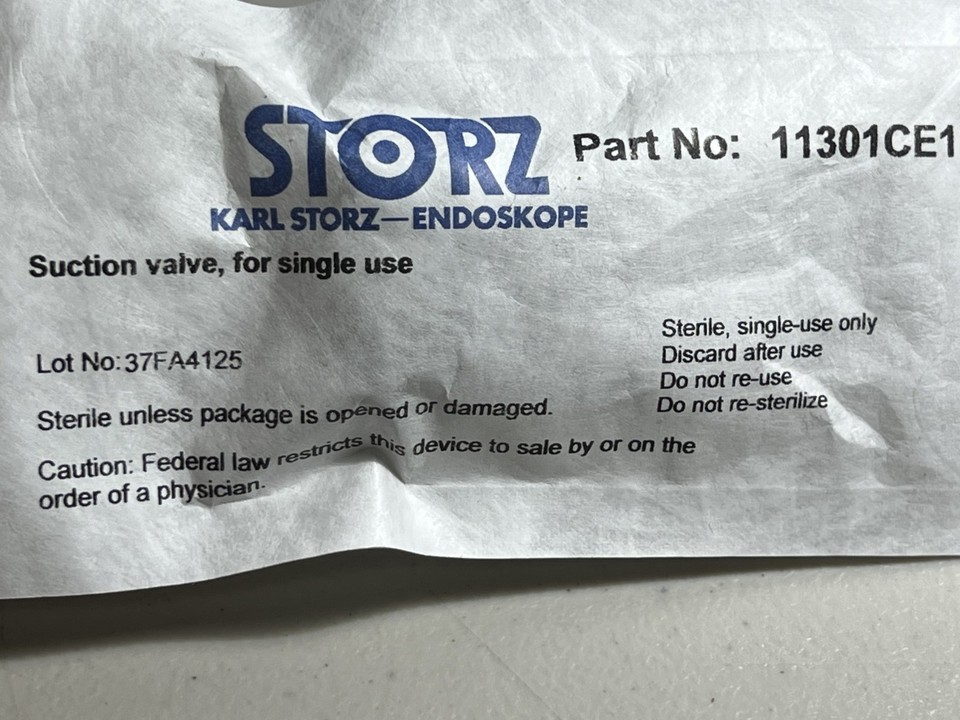 Karl Storz Single Use Suction Valve 11301CE1 New&Sealed (QTY-6) | eBay
