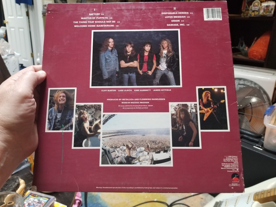 Metallica Master of Puppets Vinyl LP Record cover Autographed by Full ...