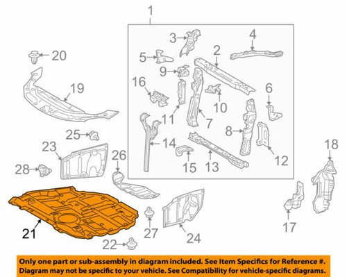 51410-76050 Toyota Cover assy, engine under, no.1 5141076050, New ...