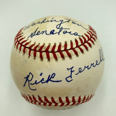 Rick Ferrell Signed Heavily Inscribed American League Baseball JSA COA ...