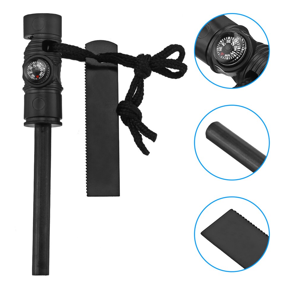 2x Fire Starter Flint Steel Striker Survival Kit Ferro Rod Outdoor ...