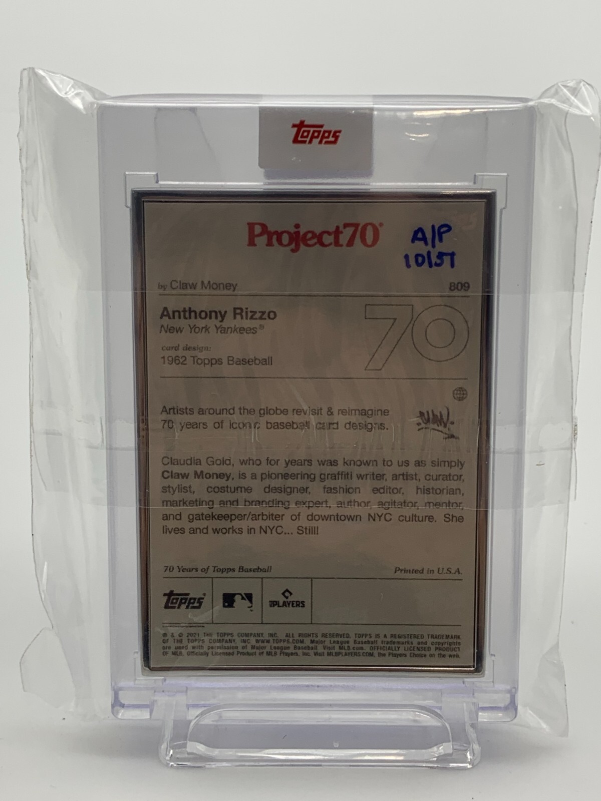 Topps Project 70 Card 809 - Anthony Rizzo - Claw Money ARTIST PROOF 10/ ...