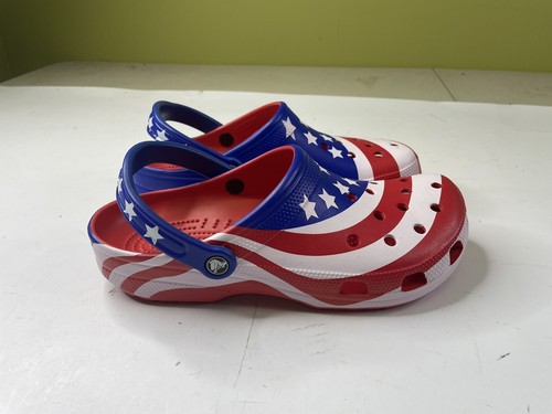 Crocs CLASSIC AMERICAN FLAG CLOG Men's 12 4th of July Patriot Crocs | eBay