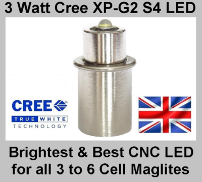 Maglite LED Upgrade TTS Conversion Cree XP-G2 Bulb for 3 4 5 6 D & C ...
