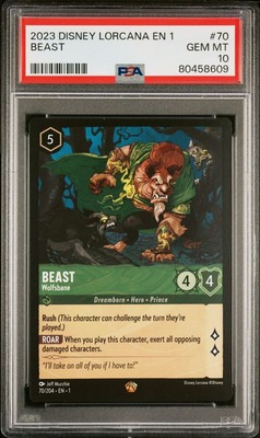 BEAST WOLFSBANE DISNEY LORCANA LEGENDARY 70/204 - LOW POP - PSA 10 | eBay