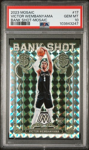 2023 PANINI MOSAIC BANK SHOT MOSAIC #17 VICTOR WEMBANYAMA ROOKIE RC PSA ...