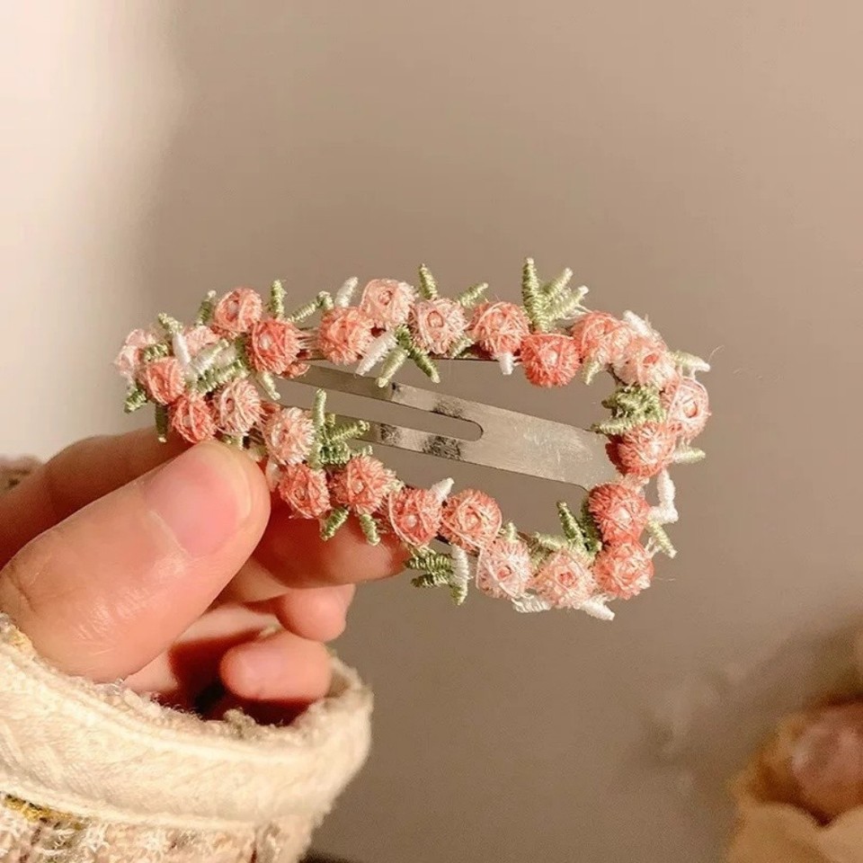 Spring Fresh Korean Style Pastel Pink Floral Hair Claw Clip for Women ...